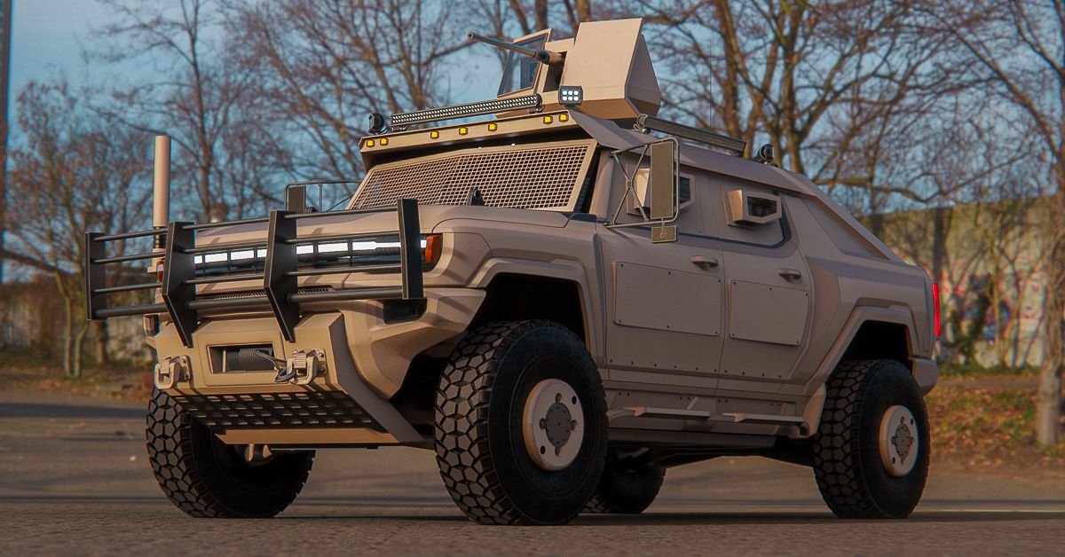 This Digital Rendering Turns The GMC Hummer EV Into The Military ...