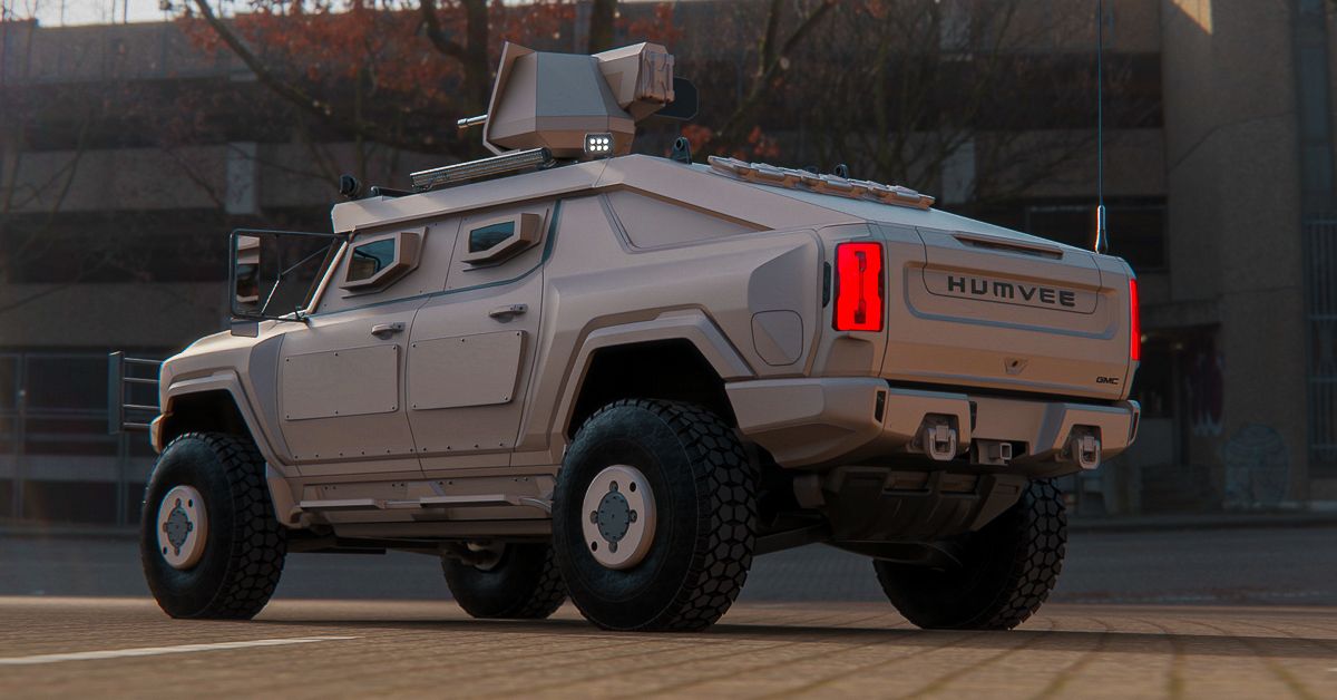 This Digital Rendering Turns The GMC Hummer EV Into The Military ...