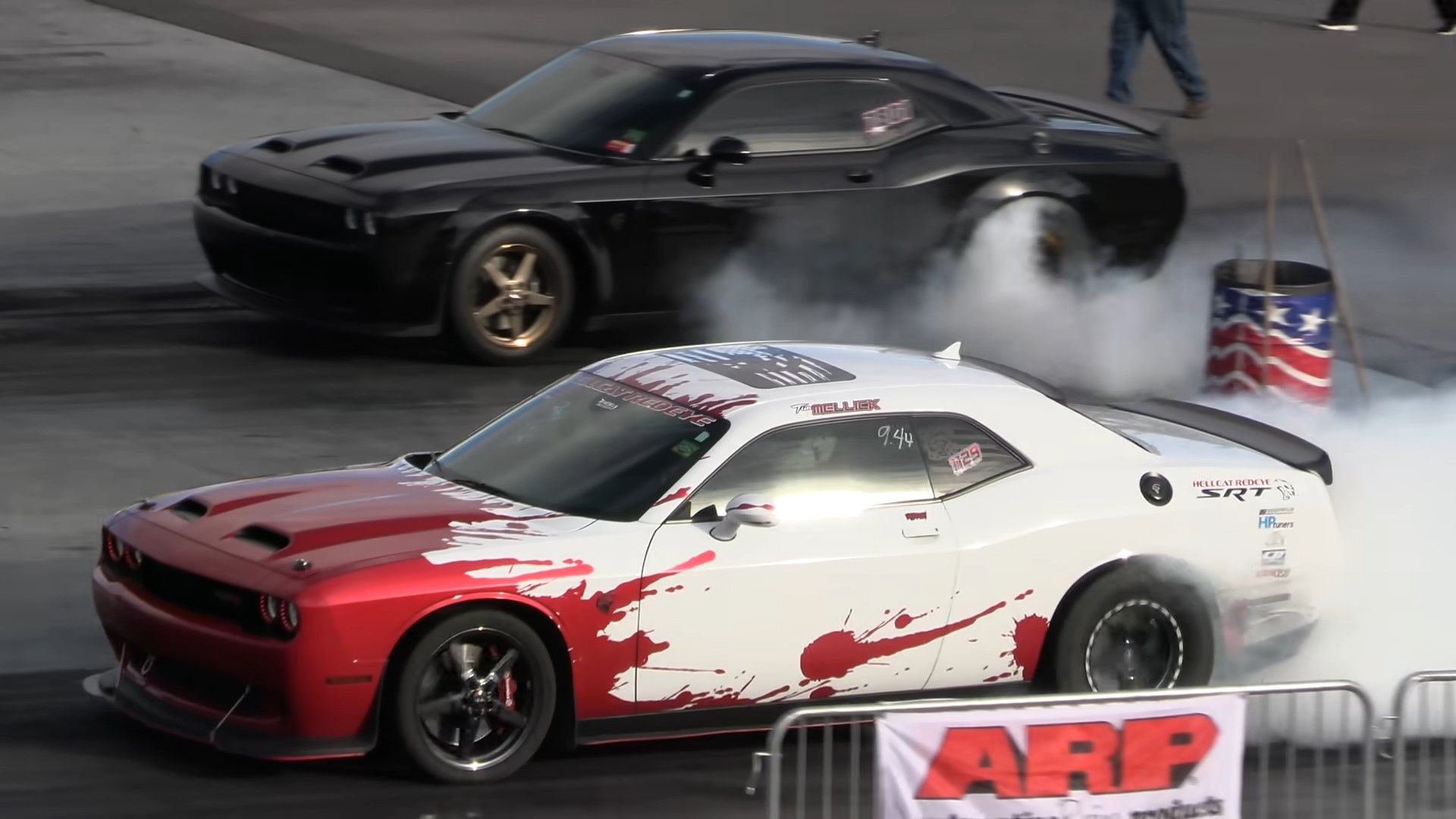 Watch: Dodge Challenger Hellcat Redeye Wipes The Floor With 2 Chevy ...