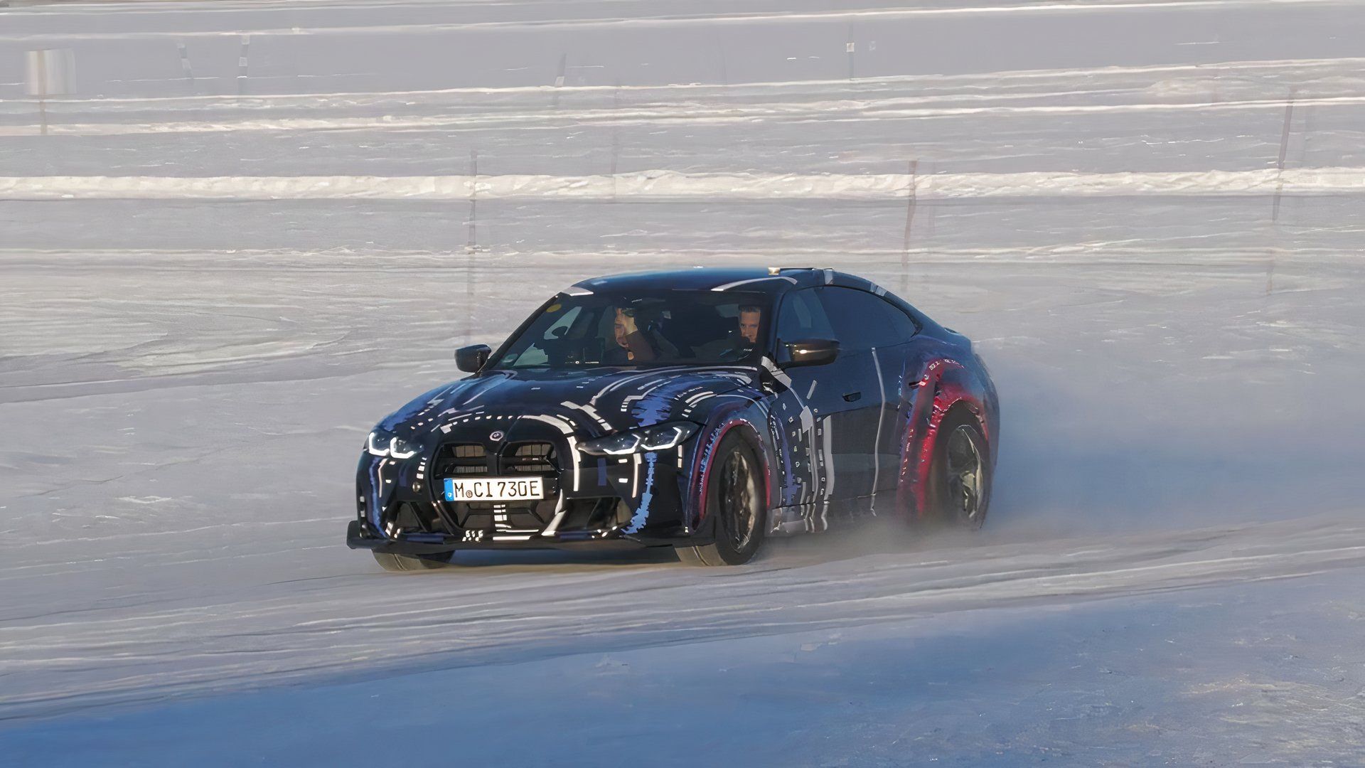2025 BMW i4 M Quad-Motor EV Spotted Drifting In Winter Snow