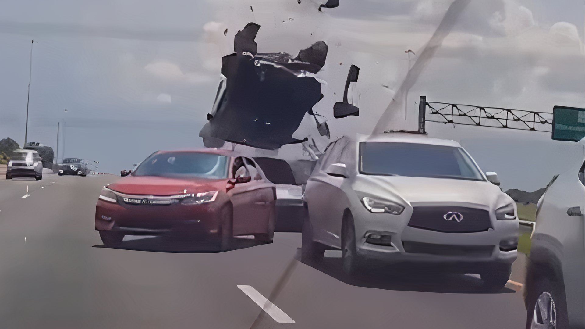 Horrific Rear End Collision Avoided By Honda Civic Driver