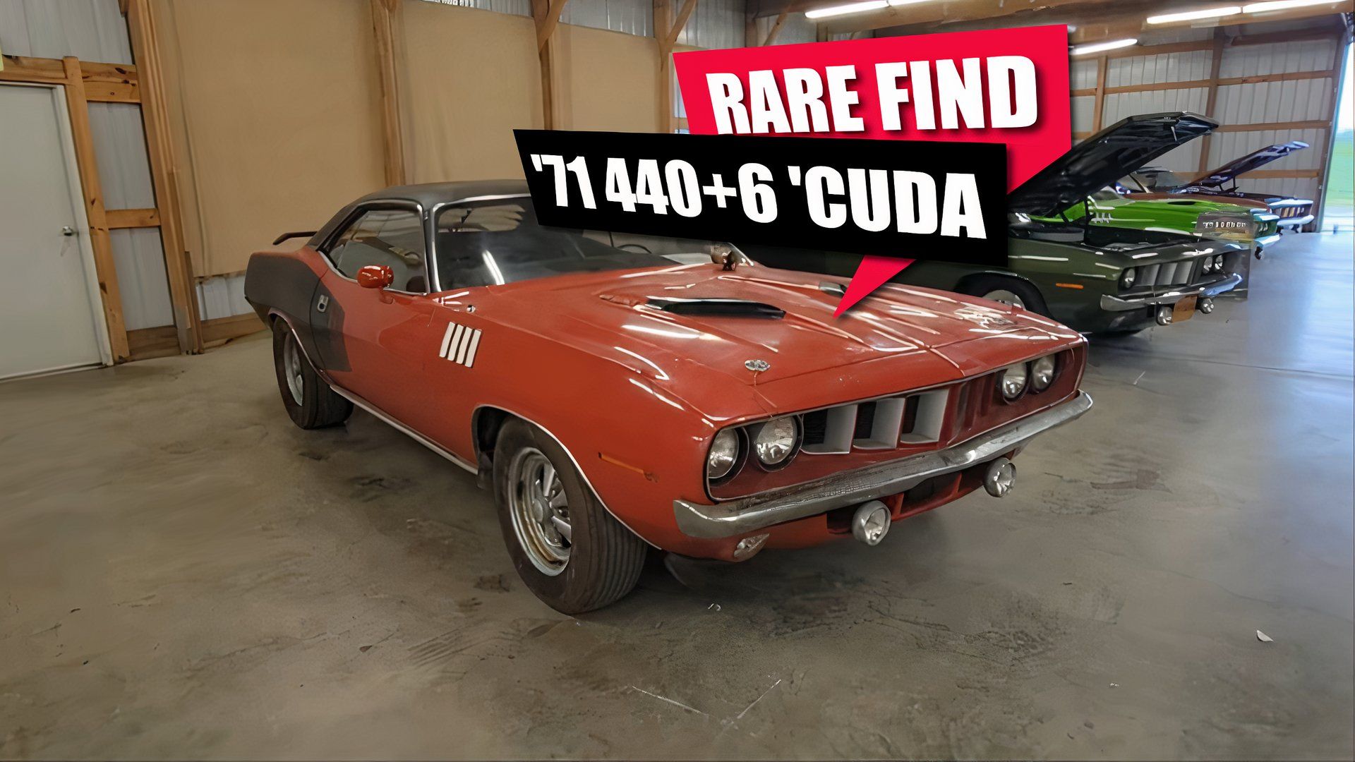 1971 Plymouth 'Cuda 440 6-Pack Found Sitting In A Building Full Of 'Cudas
