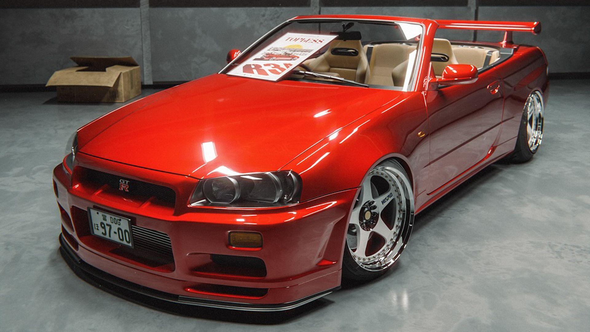 Nissan Skyline R34 GT-R Topless Convertible Concept Is Poster-Worthy