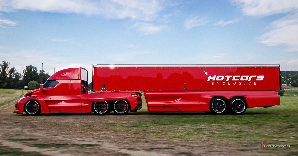 Artist Renders a Corvette Semi Truck