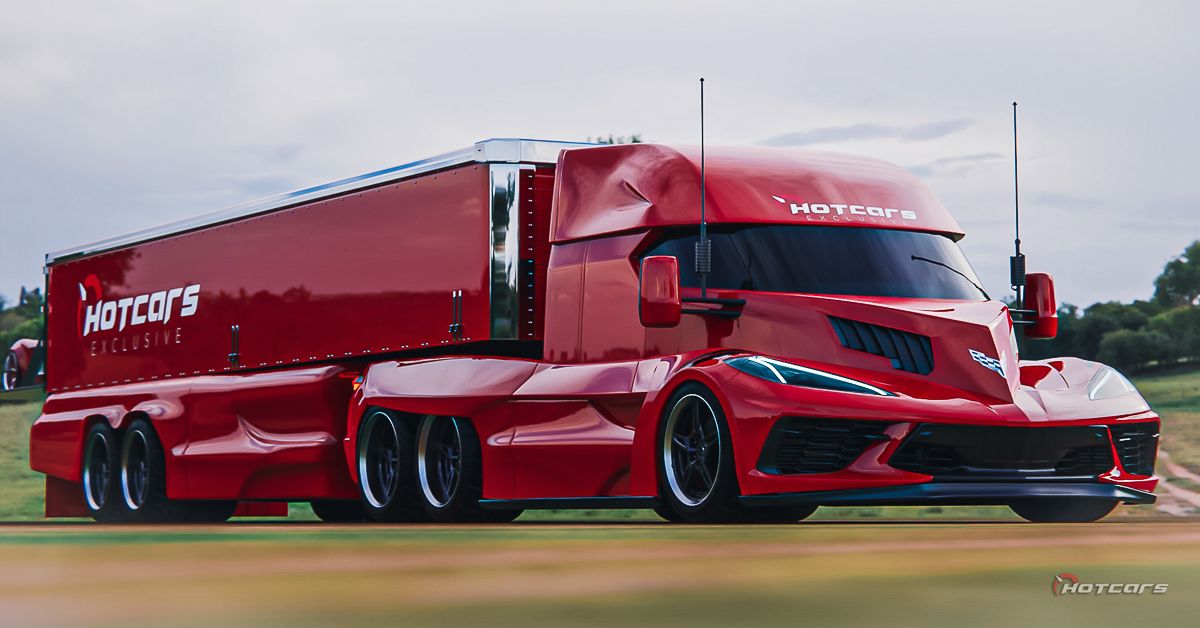 Artist Renders a Corvette Semi Truck